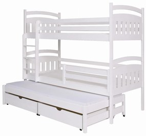 Patrová postel pro 3 osoby MAJA s úložným prostorem