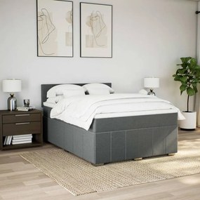 Box spring postel s matrací tmavě šedá 160x200 cm textil 3289420