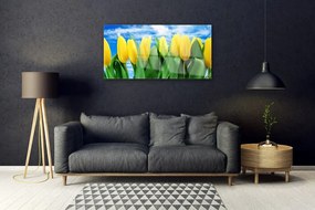 Obraz na skle Tulipány Květiny 120x60 cm