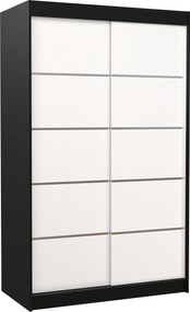 ADRK Šatní skříň posuvná BENISSO B-W 120, bílá/černá
