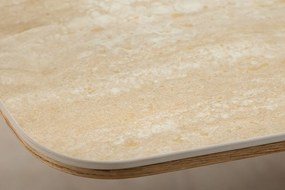Designový keramický jídelní stůl Parthenia 200 cm travertin / dub