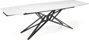 Rozkládací jídelní stůl Alfredo 160/240 cm bílý mramor/černý
