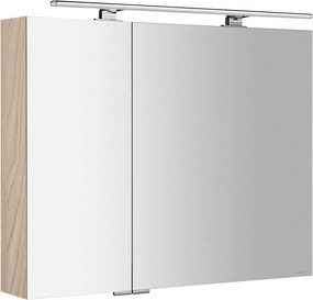 Sapho Mirró - Zrcadlová skříňka s LED osvětlením 90x70x16 cm, 2x dvířka, jilm bardini MC090-0013