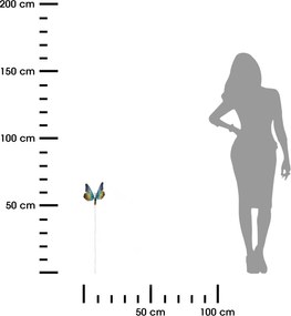 Zapichovací zahradní dekorace Butterfly, sada 3ks, 70 cm, kov, vícebarevná