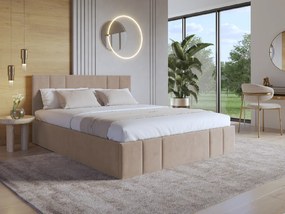 Eka Čalouněná postel SAMANTA - Kronos 140x200 cm Barva látky: Světle béžová (Kronos 35)