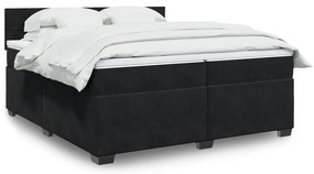 Box spring postel s matrací černá 200x200 cm samet 3288704