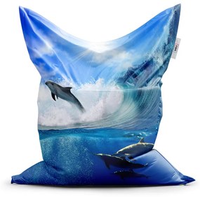 Sablio Sedací vak Classic Delfíni ve vlnách - 150x100 cm