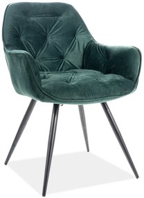 Jídelní čalouněná židle CHEERS velvet zelená/černá