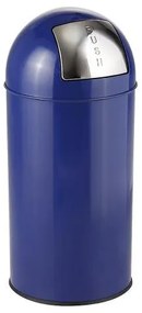 Kovový odpadkový koš s klapkou PUSH-BOY modrý 40l