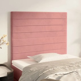 Čelo postele růžové 80x5x118/128 cm sametové 3116507