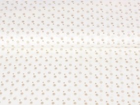 Biante Dětské bavlněné povlečení do postýlky Sandra SA-065 Hnědobéžové puntíky na smetanovém Do postýlky 100x135 a 40x60 cm