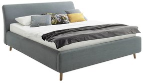 Čalouněná postel lemina s úložným prostorem 160 x 200 cm modrá MUZZA