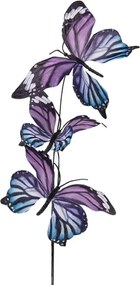 Dekorační větvička s fialkovými motýlky Butterfly - 10*10*65 cm