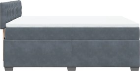 Box spring postel s matrací tmavě šedá 160x200 cm samet 3288661
