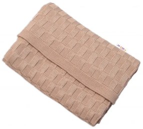 Luxusní bavlněná pletená deka, dečka CUBE, 80 x 100 cm - béžová