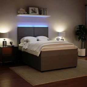 Box spring postel s matrací světle šedá 160x200 cm samet 3294676