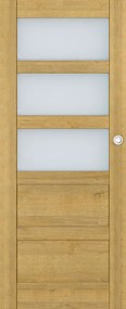 posuvné interiérové dveře do pouzdra BRAGA model 4 Průchozí rozměr: 70 x 197 cm, Orientace dveří: Levé dveře, Dekor: Dub riviera