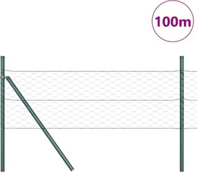 Hexagonální kotvení plotu 100 x 0,5 m Ocel potažená PVC Zelená 3352735