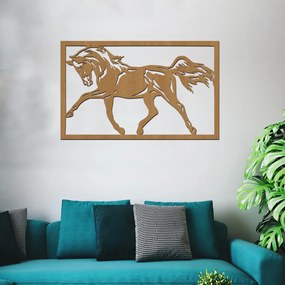 dřevo života Dřevěný obraz Kůň Rozměry (cm): 80x48, Barevný vzor: Třešeň