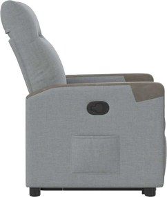 Zvedací polohovací křeslo světle šedé textil 3324090