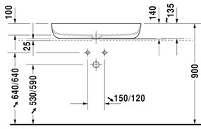 Duravit Luv- Umyvadlová mísa, 80x40 cm, bílá 0379800000