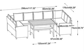 Béžový zahradní lounge set pro 9 Ventura – Unique Furniture