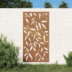 vidaXL Zahradní nástěnná dekorace 105 x 55 cm corten Bambusový list [824483]