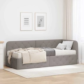 Rohový rám postele Taupe 80 x 200 cm textil 3394034