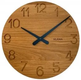 Dubové hodiny VLAHA VCT1132 vyrobené v Čechách s černými ručičkami