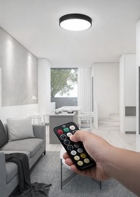 LED Solution Černé přisazené LED svítidlo Plano kulaté 350mm 24W IP44 s pohybovým MW čidlem a DO 76701