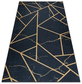 Dywany Łuszczów, Kusový koberec ANDRE Marble 1222, 80x150, černá, chodba / předsíň