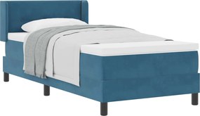 Postel s boxspringem s čelo Tmavě modrá 200 x 90 cm samet 3341454