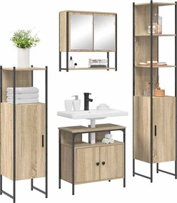 Sada koupelnového nábytku 4 ks Sonoma dub 33 x 33 x 185,5 cm 3399398