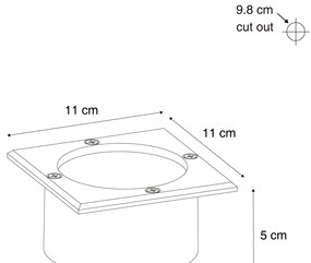Sada 6 zemních bodových světel černá čtvercová vč. LED IP65 solární - Terry