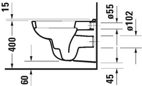 Duravit 45351900A1 - Závěsné WC s prkénkem D-CODE keramika/lesklá bílá