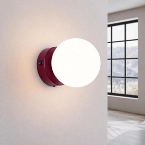 Sollux Lighting Nástěnné svítidlo YOLI 1 bordó s vypínačem