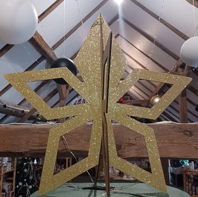 Vánoční ozdoba zlatá hvězda, 3D, 80 cm