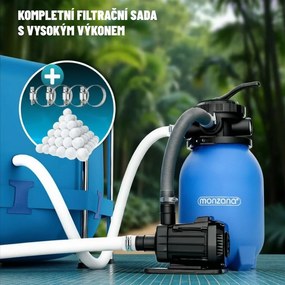 Písková filtrace k bazénu AQUA s filtračními kuličkami, 5 000 l/h, modrá Monzana