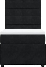 Box spring postel s matrací černá 90x200 cm samet 3294540