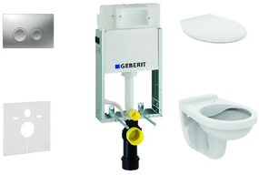 Geberit Kombifix - Set předstěnové instalace, klozet Alpha se sedátkem, tlačítko Delta21, matný chrom 110.100.00.1 NR3