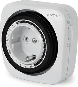 Entac Mini černo-bílá / Mechanické spínací hodiny / 24 h / 48 programů