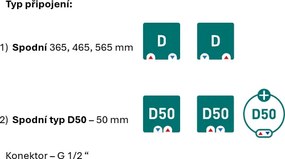 Hopa Poppy koupelnový radiátor 600 x 1310 mm spodní připojení barva černá RADPPY601331