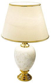 DAUPHIN stolní lampa béžová se zlatým dekorem, výška 86 cm