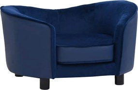Pohovka pro psy modrá 69 x 49 x 40 cm plyš a umělá kůže 171034
