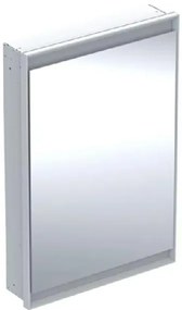 Geberit ONE - Zrcadlová skříňka s LED osvětlením, 600x900x150 mm, panty vpravo, vestavná, hliník 505.801.00.1