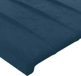 Čelo postele s LED tmavě modré 90x5x118/128 cm samet 3122702