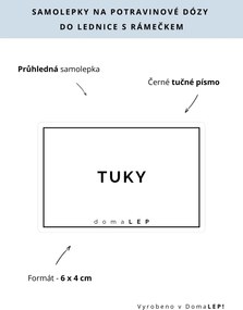 TUKY - Samolepka s rámečkem na dózy do lednice, 6 x 4 cm