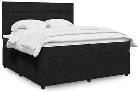 Box spring postel s matrací černá 200x200 cm samet 3294732