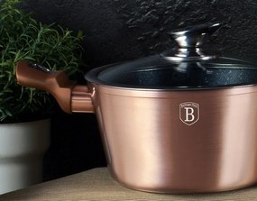 BERLINGERHAUS Kastrol s mramorovým povrchem a poklicí 28 cm Rosegold Metallic Line BH-1516