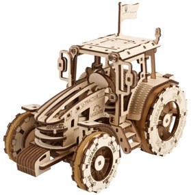 Ugears 3D dřevěné mechanické puzzle Traktor vítězí